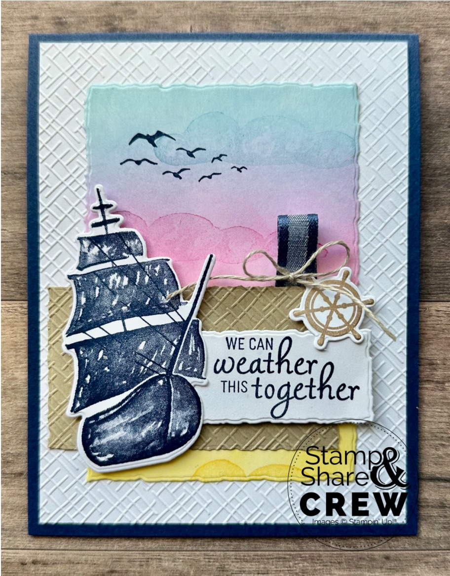 Ahoy - create a nautical card featuring On the Ocean by Stampin' Up ...