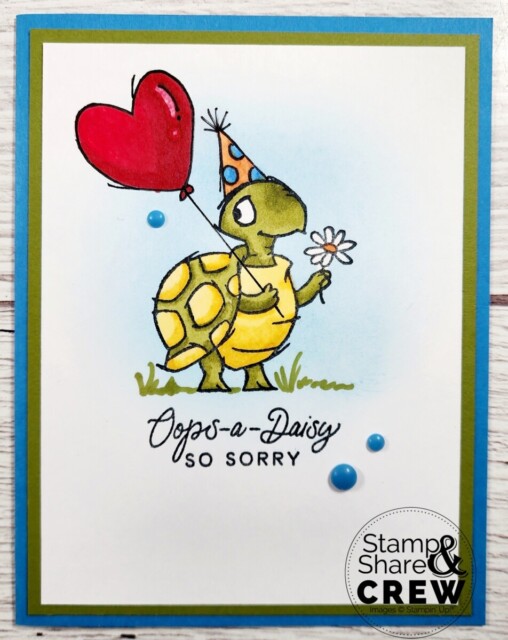 Color a turtle to say sorry for a belated card - Playing in the Rain by ...